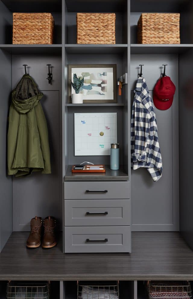 Custom Entryway: Blue Stone and Ore | Inspired Closets Miami