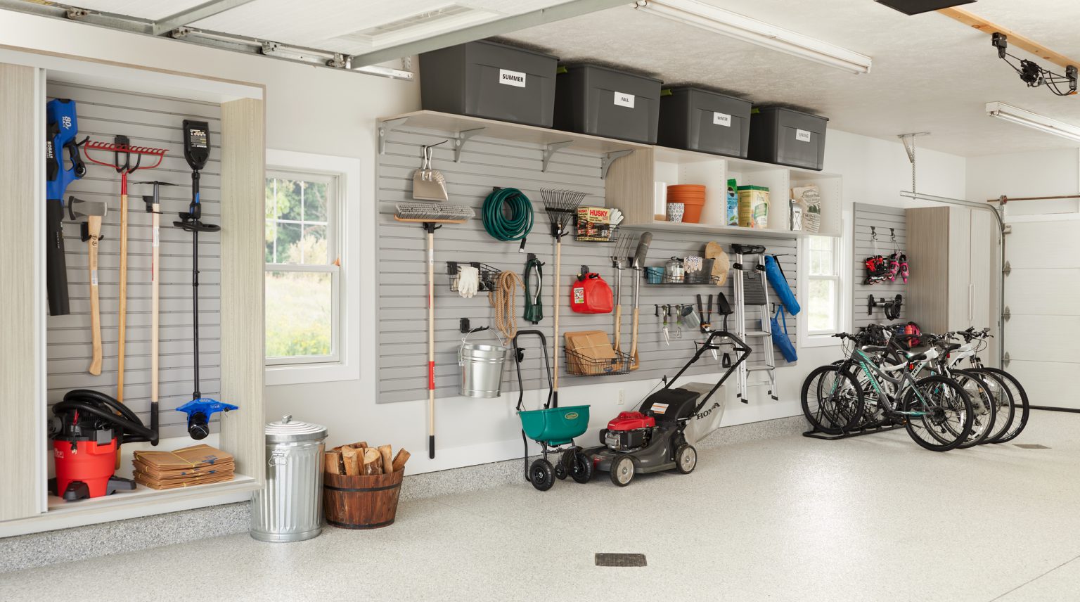 Two-Stall Garage in Timber Grey | Inspired Closets